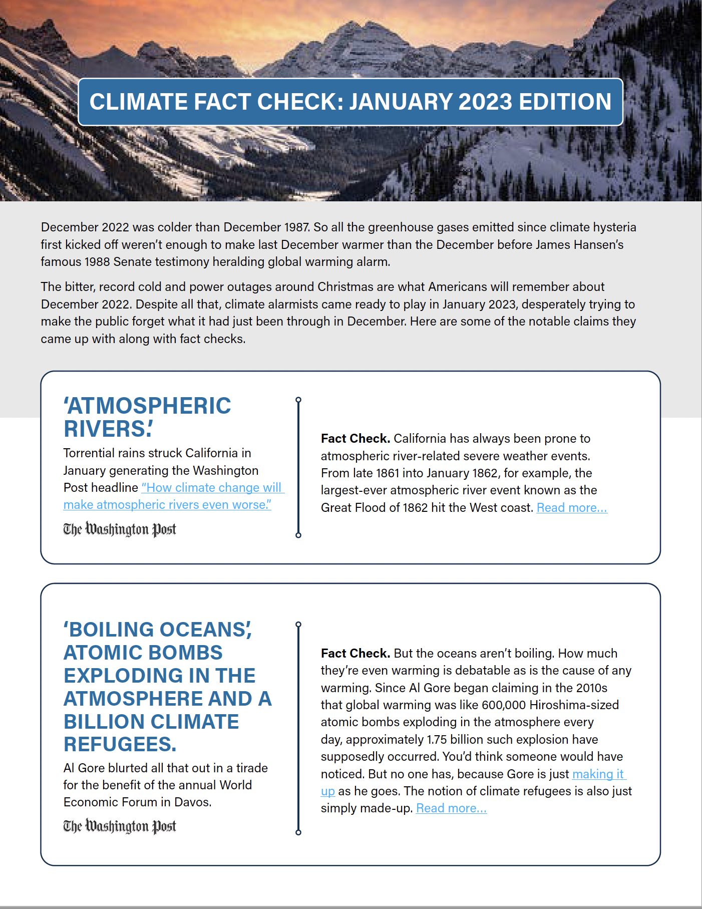 Climate Fact Check: January 2023 Edition – JunkScience.com