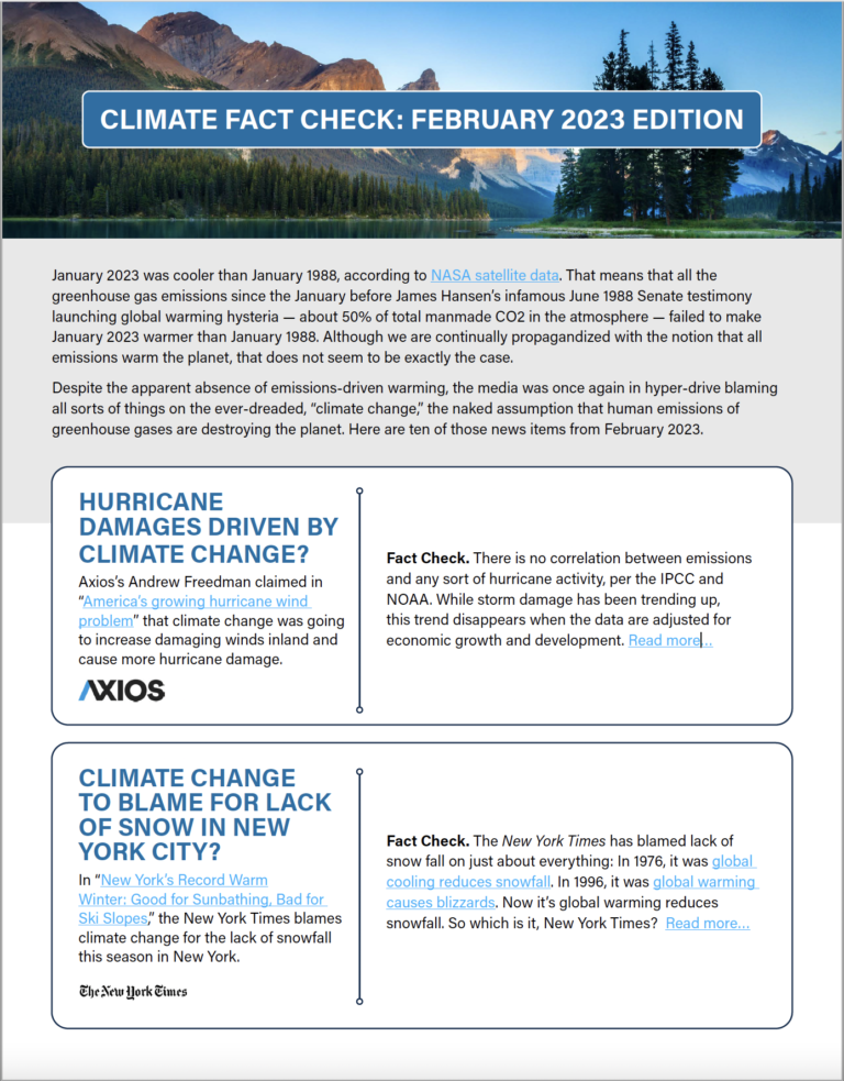 Climate Fact Check: February 2023 Edition – JunkScience.com