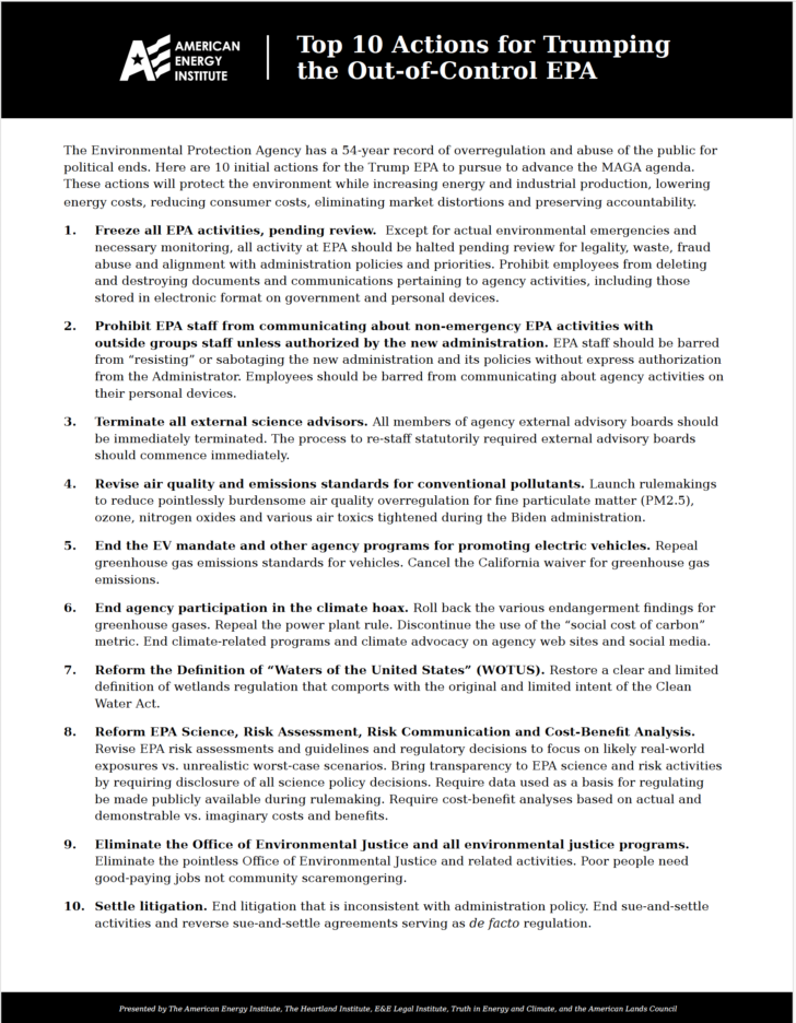Top Ten Action Items for Trumping the Out-of-Control EPA – JunkScience.com
